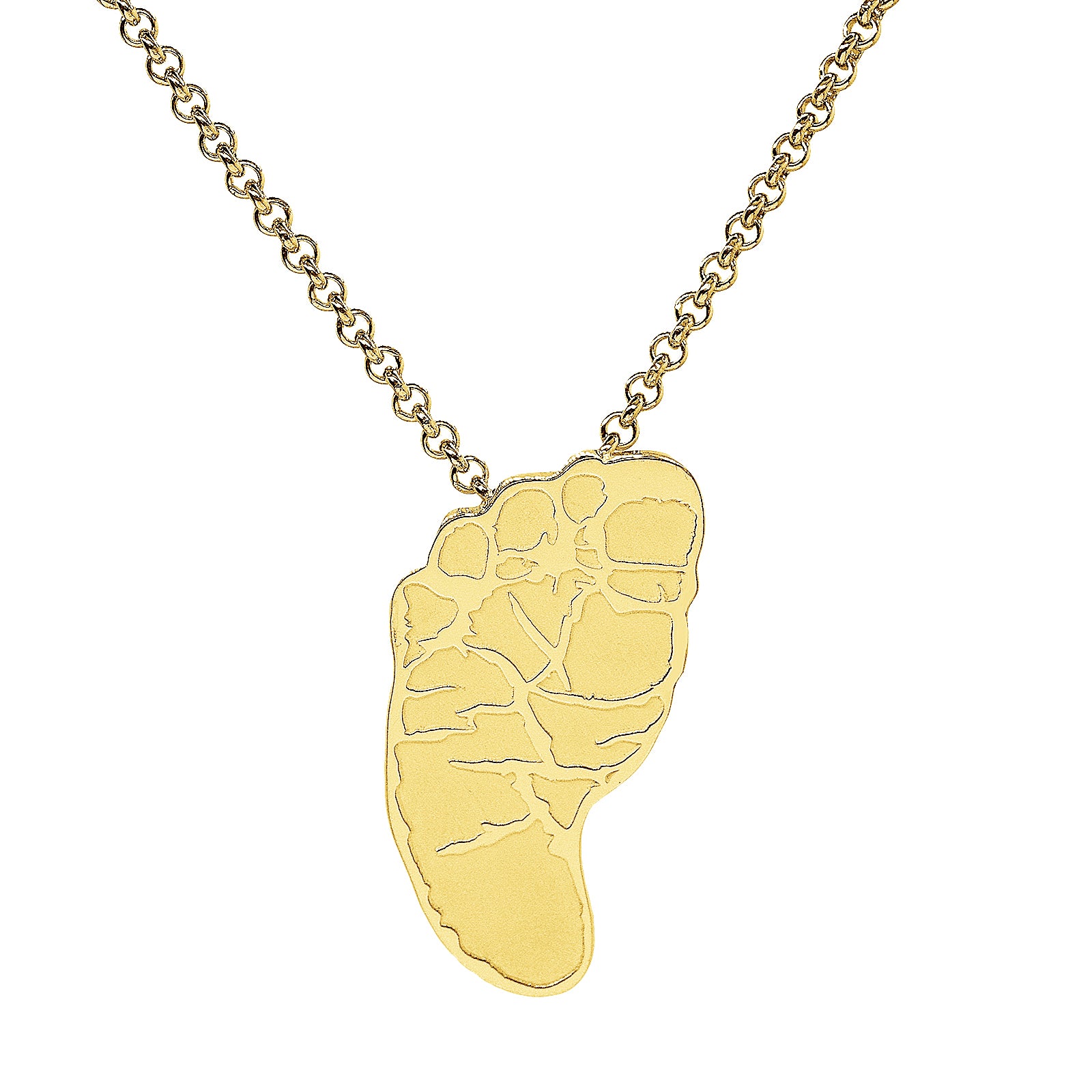 Custom Foot Pendant Charm Engraved in 14K Gold – Monograms NYC